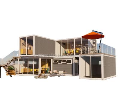 China Hotel Prefabricated Foldable Container Shop With Steel Frame Galvanized Steel Bending 180g Material for sale