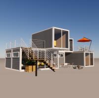 China Hotel Prefabricated Foldable Container Shop With Steel Frame Galvanized Steel Bending 180g Material for sale