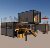 China Hotel Prefabricated Foldable Container Shop With Steel Frame Galvanized Steel Bending 180g Material for sale