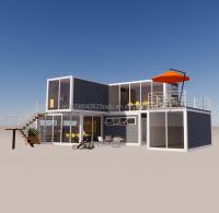 China Hotel Prefabricated Foldable Container Shop With Steel Frame Galvanized Steel Bending 180g Material for sale