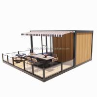 China Shop 20ft Mobile Restaurant and Bar 10ft 20ft Shipping Wooden Container Kitchen Galvanized Steel Bending 180g Steel frame for sale
