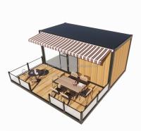 China Shop 20ft Mobile Restaurant and Bar 10ft 20ft Shipping Wooden Container Kitchen Galvanized Steel Bending 180g Steel frame for sale