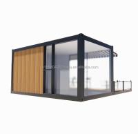 China Shop 20ft Mobile Restaurant and Bar 10ft 20ft Shipping Wooden Container Kitchen Galvanized Steel Bending 180g Steel frame for sale