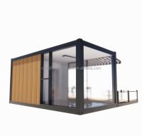 China Shop 20ft Mobile Restaurant and Bar 10ft 20ft Shipping Wooden Container Kitchen Galvanized Steel Bending 180g Steel frame for sale