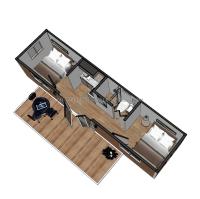 China Vacation Style Family Prefabricated Wooden House with 2 Bedrooms 1 Bathroom 1 Kitchen Directly for sale