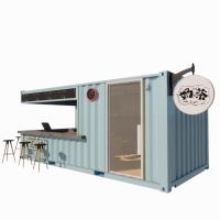 China 20ft Container Prefabricated Shops Stores Houses with Modern Design Style and 50/75/100mm Wave Sandwich Panel Wall for sale