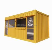China 20ft Movable Prefabricated Coffee Shop Container House Design with Galvanized Steel Square Tubes for sale