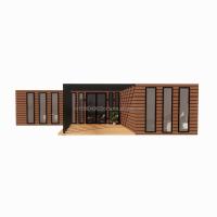 China Wooden Container House EU Best Design Wood Grain Glass 20ft 40ft Prefab Home Luxury Container Home Prefab Houses Modern for sale