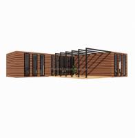 China Wooden Container House EU Best Design Wood Grain Glass 20ft 40ft Prefab Home Luxury Container Home Prefab Houses Modern for sale