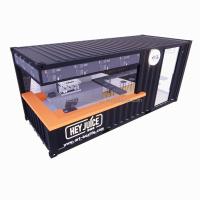 China Long Beach Container Coffee Bar Extendable Container Bar with Customized Color and Wall 50/75/100mm Wave Sandwich Panel for sale