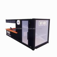 China Long Beach Container Coffee Bar Extendable Container Bar with Customized Color and Wall 50/75/100mm Wave Sandwich Panel for sale