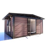China Flat Packaging Container Prefabricated Metal and Wooden Garden Office with Galvanized Steel Square Tubes for sale