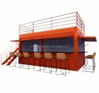 China 20ft Custom Flat Packaging Quick Installation Wooden Container Prefabricated House Garden Bar with Galvanized Steel Square Tubes for sale