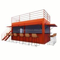 China 20ft Custom Flat Packaging Quick Installation Wooden Container Prefabricated House Garden Bar with Galvanized Steel Square Tubes for sale