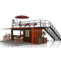 China Galvanized Steel Square Tubes Container Houses 20ft Custom Flat Packaging Quick Installation Wooden Container Prefabricated House Garden Office for sale