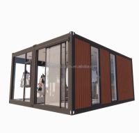 China Wall 100mm Wave Sandwich Panel Hotel Container Store Customizable Flat Packaging Quick Installation Prefabricated House for sale