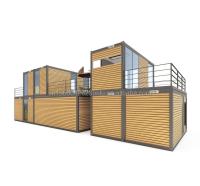 China Modern Design 20ft or 40ft Food Bar Cafe Supermarket Store Container Store Customizable Flat Package Prefabricated House for sale