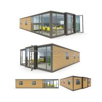 China 50/75/100mm Wave Sandwich Panel Modern Expandable 3-Bedroom Prefab Container House for Hotels for sale