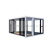 China Customized Color 20ft Container Car Exhibition Hall Prefabricated House Folding Aluminum Alloy Tempered Glass Mobile Shop for sale