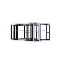 China Customized Color 20ft Container Car Exhibition Hall Prefabricated House Folding Aluminum Alloy Tempered Glass Mobile Shop for sale