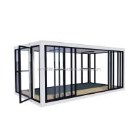 China Customized Color 20ft Container Car Exhibition Hall Prefabricated House Folding Aluminum Alloy Tempered Glass Mobile Shop for sale