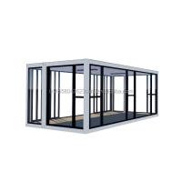 China Customized Color 20ft Container Car Exhibition Hall Prefabricated House Folding Aluminum Alloy Tempered Glass Mobile Shop for sale