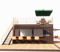 China 10ft 20ft Two-story Pop-up Container Bar designed with Modern Design Style and Aluminum Alloy Windows for sale
