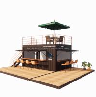 China 10ft 20ft Two-story Pop-up Container Bar designed with Modern Design Style and Aluminum Alloy Windows for sale