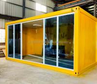 China Customized Color 20ft Prefabricated Flat Package Bulk Container Frame House for Migrant Workers on Construction Site for sale