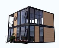 China Modern Wooden Appearance Flat Packaging Mobile House Steel Frame Galvanized Steel Bending 180g for 10ft 20ft Container for sale