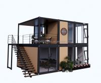 China Modern Wooden Appearance Flat Packaging Mobile House Steel Frame Galvanized Steel Bending 180g for 10ft 20ft Container for sale