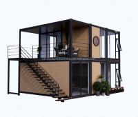 China Modern Wooden Appearance Flat Packaging Mobile House Steel Frame Galvanized Steel Bending 180g for 10ft 20ft Container for sale