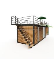 China Main Structure Galvanized Steel Square Tubes 40FT 20ft Luxury Container Room Sales Booth Coffee Shop Guard Box Office Bar for sale