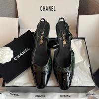 China Green Stone Pattern Leather Heel Pump Sandals 6.5cm Slingback Heels for Daily Wear for sale