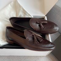 China British Style Tassel Loafers Shoes Calfskin Toe Tassel Detail for Autumn Wear for sale