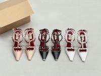 China Multi Strap Calfskin Heel Pump Sandals Rivet Detail High Heel for Party Season for sale