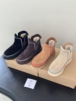 China Embroidered Sheepskin One Piece Snow Fur Boots Ethnic Thick Lined Winter Warm for sale