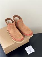 China Embroidered Sheepskin One Piece Snow Fur Boots Ethnic Thick Lined Winter Warm for sale