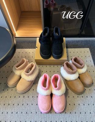 China Knitted Sock Cuff Fur Lined Snow Boots Thick Soled Winter Warm Comfort Soft for sale