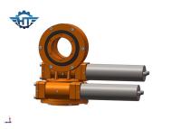 China Small Dual Axis Solar Tracker Slew Drive With Double Envelope Worm And Helical Gear For Solar for sale