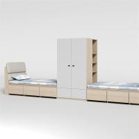 China Customizable Student Bunk Bed with Desk - 4600x900x2400mm Dormitory Furniture with 5cm Mattress for sale