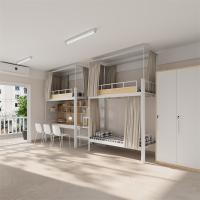 China Modern Student Bunk Bed with Desk 4600x900x2400mm Dormitory Furniture with 12mm Splints and 5cm Mattress for sale