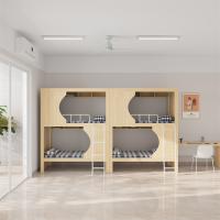 China 4600x900x2400mm Metal Wood Storage Loft Bunk Bed with Desk for School Hospital Dormitory for sale