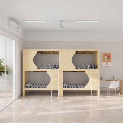 China 4600x900x2400mm Metal Wood Storage Loft Bunk Bed with Desk for School Hospital Dormitory for sale