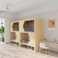 China 4600x900x2400mm Metal Wood Storage Loft Bunk Bed with Desk for School Hospital Dormitory for sale