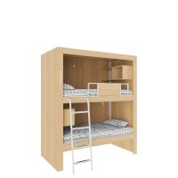 China 4000x900x2400mm Wooden Color Fashion Bunk Bed for Youth Hostels with 12mm Splints and 5cm Mattress Support for sale