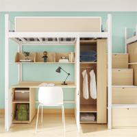 China Contemporary Bunk Bed with Desk for School Dormitory - 4600x900x2120mm with 5cm Mattress Support for sale