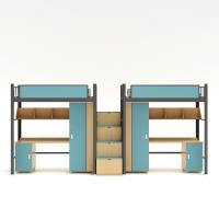 China ODM Student Bunk Bed with Stairs and Desk 4600x900x2100mm for School Dormitory Customization for sale