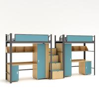 China ODM Student Bunk Bed with Stairs and Desk 4600x900x2100mm for School Dormitory Customization for sale