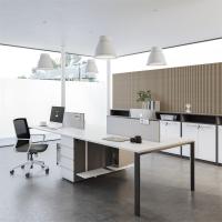 China Modern 4-Person Office Workstation Desk MG76 - 3600×1200mm or 4200×1400mm Size Options with 450lb Load Capacity for sale